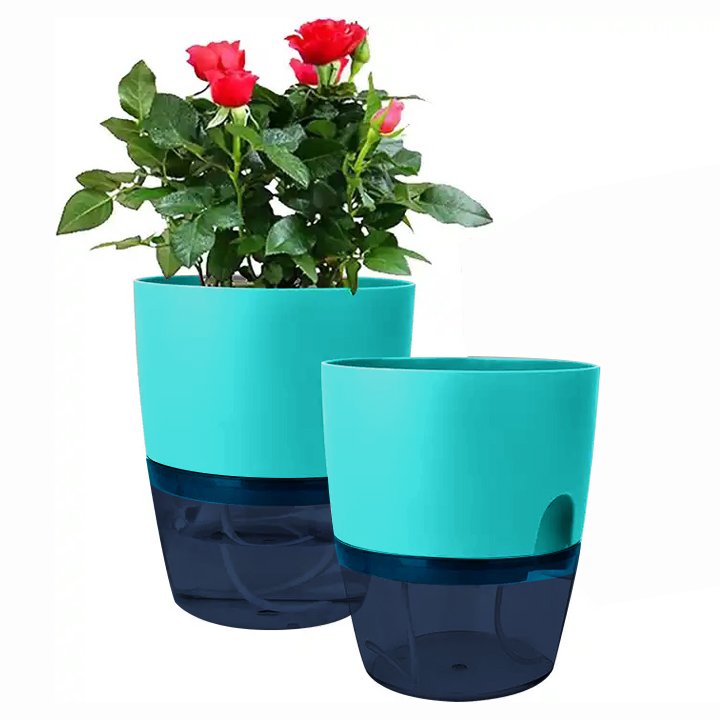 Self-Watering hydroponics Pots, for Home & Office Pot-18×15 cm (Pack of ...