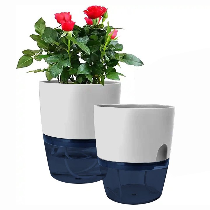 Self-Watering Hydroponic Pots-18x15cm Home-Office (Pack of 2) - INHYDRO ...